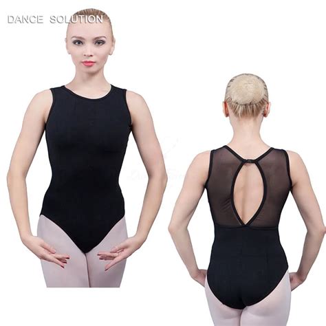 Ballerina Dance Leotards Black Cotton Adult Leotard Sleeveless Ballet