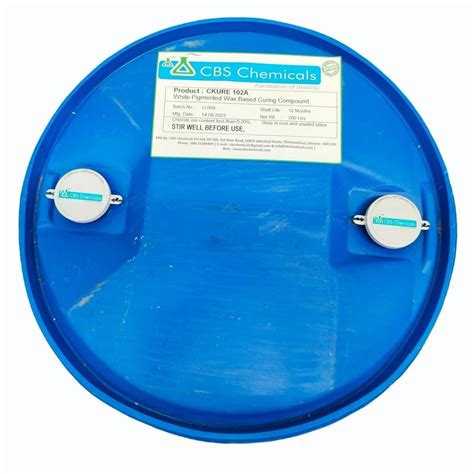Cbs Chemicals White Ckure 102 A Wax Based Curing Compound Packaging Size 200l Packaging Type
