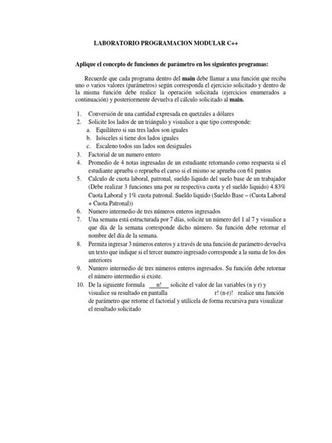 Lab 1 Programacion C Pdf