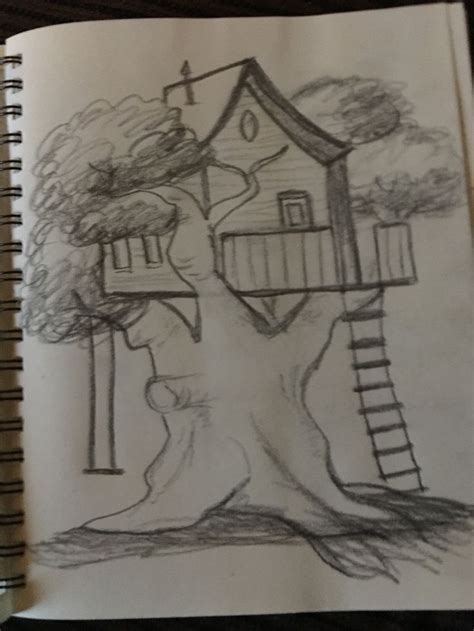 Tree House Pencil Drawing Tree House Pencil Drawing