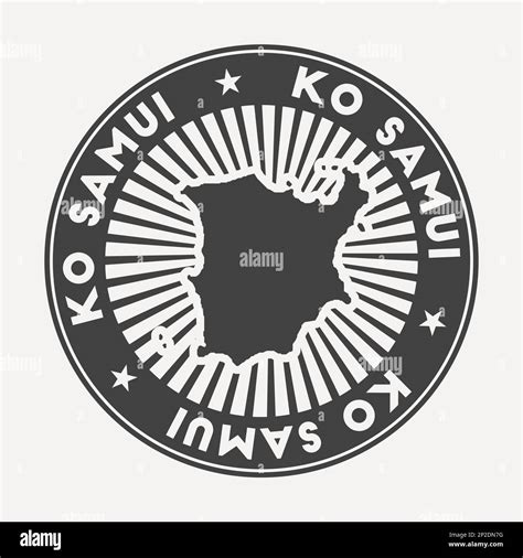 Ko Samui Round Logo Vintage Travel Badge With The Circular Name And