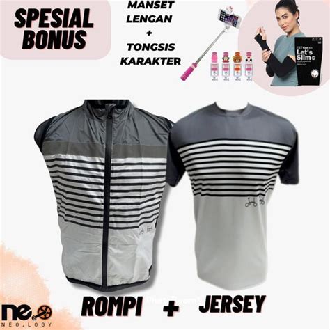 Jual PAKET Vest Rompi Dan Kaos Jersey Sepeda Lipat Olahraga Gowes