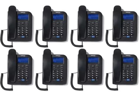 Kit 08 Telefones Fio Identif Chamada Tc 60 Id Intelbras