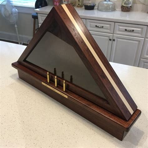 flag display case with shell casings with maple inlay etsy