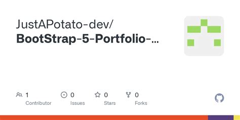 GitHub JustAPotato Dev BootStrap 5 Portfolio Template