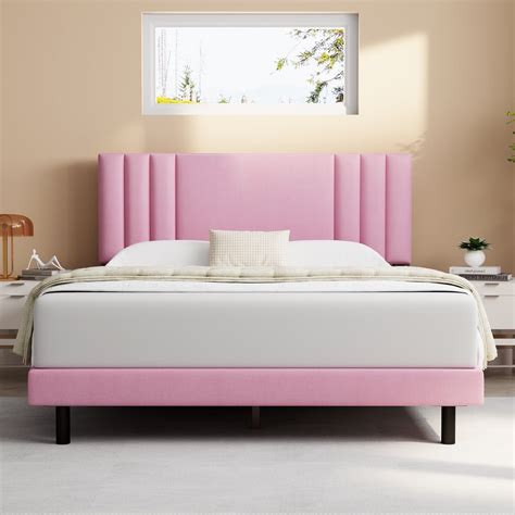 Queen Bed Frame Lecuneey Queen Size Platform Bed Frames With Fabric