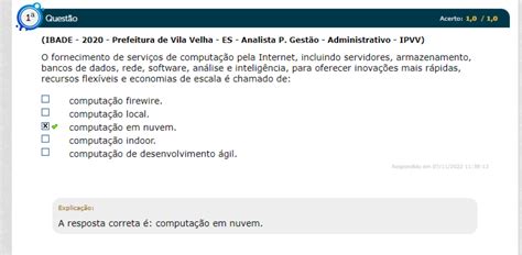 Simulado Estácio ComputaÇÃo Em Nuvem E Web Services Em Linux