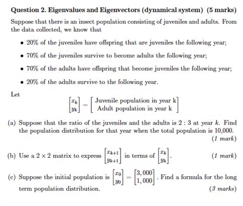 Solved Question 2 Eigenvalues And Eigenvectors Dynamical