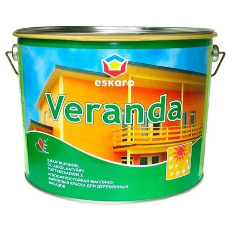 Краска Eskaro Veranda для деревянных фасадов база TR 0,9 л.