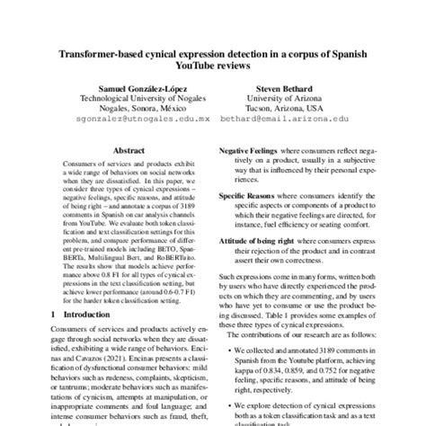 Transformer Based Cynical Expression Detection In A Corpus Of Spanish