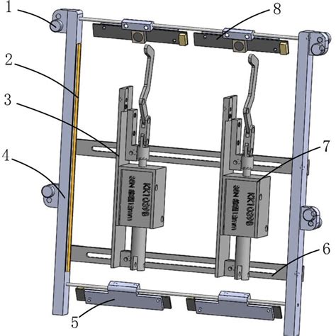 sliding tapping device assembly 1—bearing with shaft 2—led strip