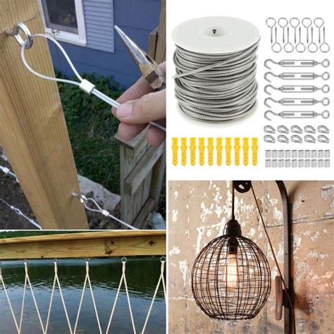 Cable Railing Kit Pvc Coated Cable Rope Wire Tensioner Strainer Garden