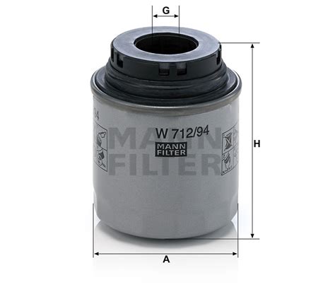 Маслянный фильтр W 712/94, 1161057S01 MANN-FILTER, цена 1526 руб.