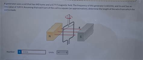 Solved A generator uses a coil that has 440 ﻿turns and a | Chegg.com