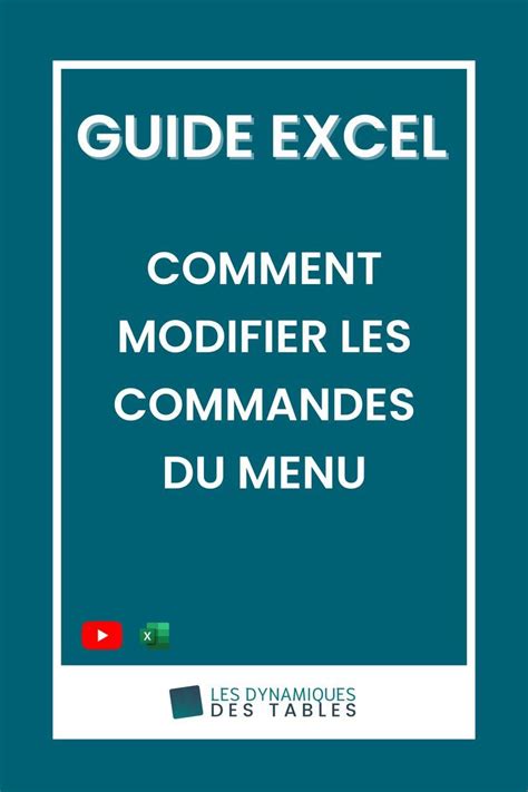 Comment Modifier Les Commandes Du Menu Dans Excel Ajouter Des