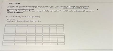 Solved QUESTION Symbolize The Following Argument Using Chegg