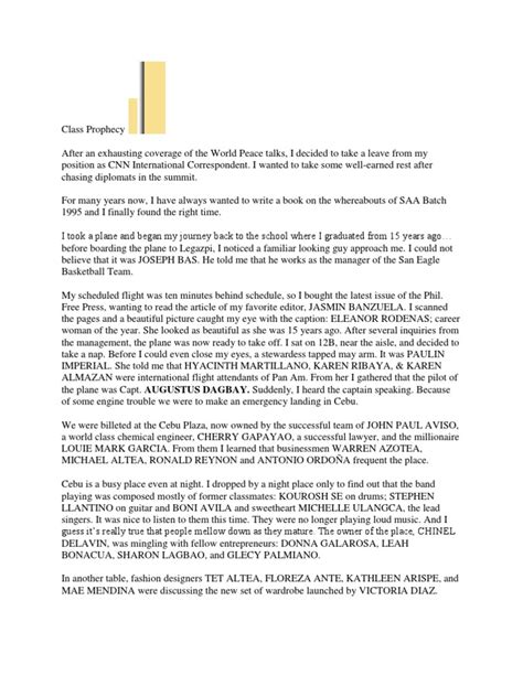 Class Prophecy Pdf Leisure