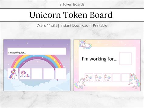 Unicorn Token Board Aba Materials And Resources Reward Chart Printable