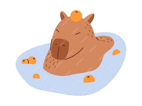 Premium Vector Vector Funny Capybara In Flat Design Amusing Capibara