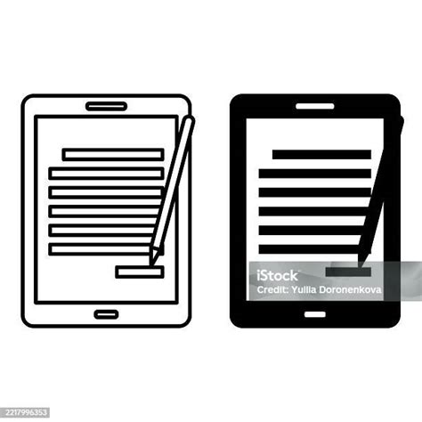 태블릿 아이콘 흑인과 백인 벡터 그림 터치 스크린이 있는 휴대용 전자 장치 가제트 기술 장치 개념 계획에 대한 스톡 벡터 아트 및 기타 이미지 Istock