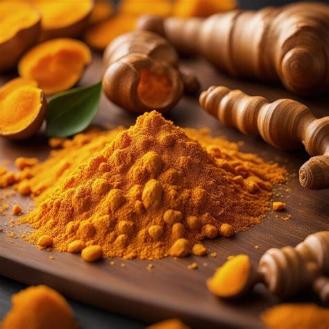 Premium Ai Image Spices Turmeric Power Spices Background Turmeric