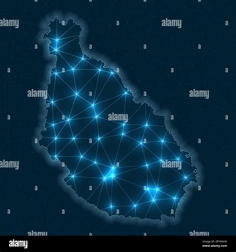 santiago island network map abstract geometric map of the island