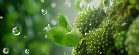 Nanostructure Synthesis In Lush Greenery Stock Illustration