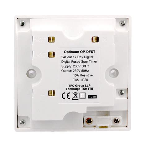 7 Day 3kw Fused Timer Spur Switch Digital Led Storage Lighting Immersi — Spares2go