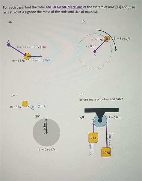 solved for each case find the total angular momentum of the
