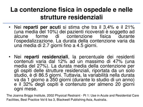 PPT La Contenzione Fisica In Ospedale E Nelle Strutture Residenziali