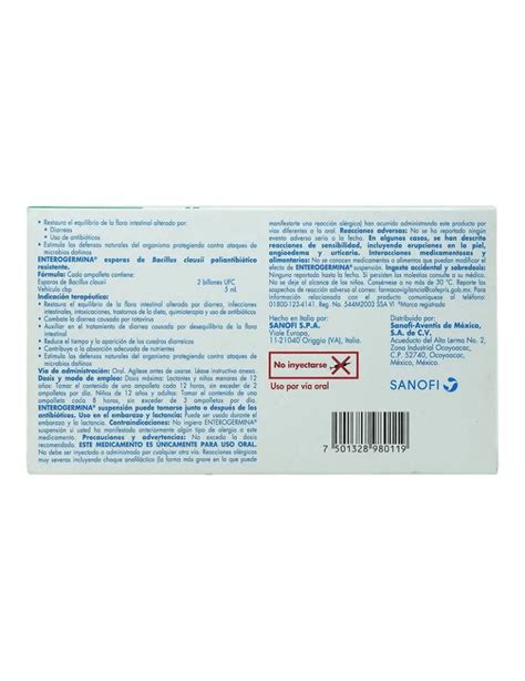 Buy On Mexico Enterogermina Probiotics 2 Billion Cfu Of 5 Ml With 20
