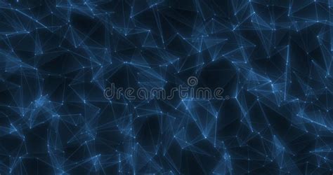 Blue Abstract Background With Motion Plexus Of Dots And Lines