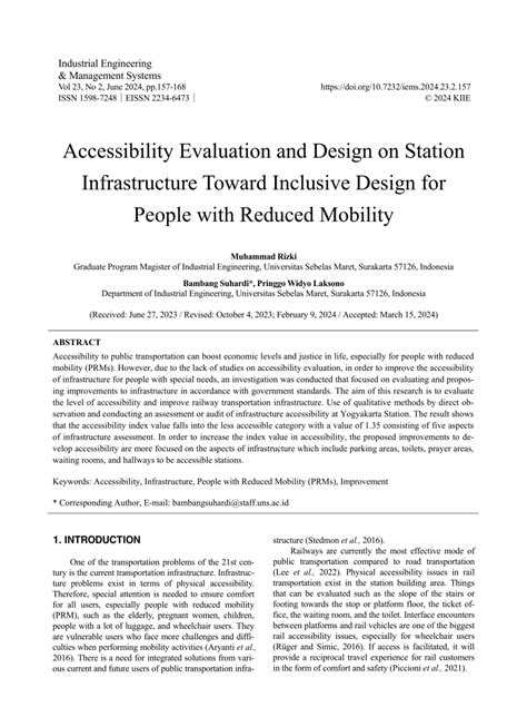 Pdf Accessibility Evaluation And Design On Station Infrastructure