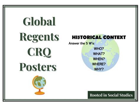 Constructed Response Question Crq Skill Posters Global Regents Prep