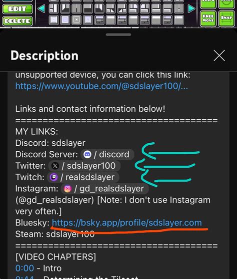 How Do I Get These ‘icon Links In My Description Instead Of The Normal