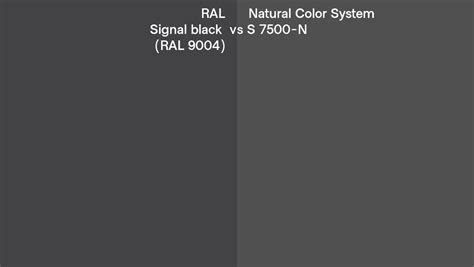 Ral Signal Black Ral 9004 Vs Natural Color System S 7500 N Side By