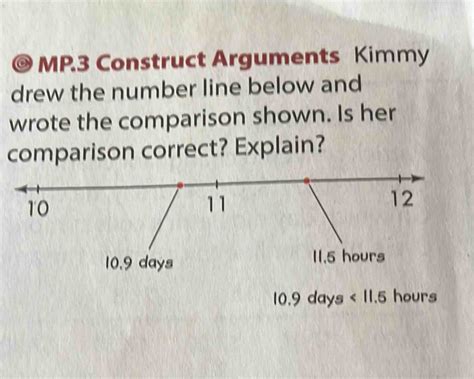 Mp3 Construct Arguments Kimmy Drew The Number Line Below And Wrote The