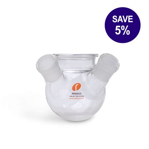 250ml Wide Neck Flask 2xb24 29 Sidearms Septa Port Radleys