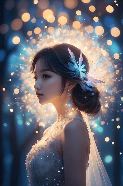 Premium Photo Radiant Reflections Luminous Korean Womans Silhouette
