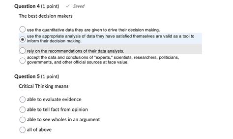 Solved The Best Decision Makers Use The Quantitative Data Chegg