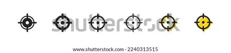 Sight Set Icon Aim Cursor Target Stock Vector Royalty Free 2240313515