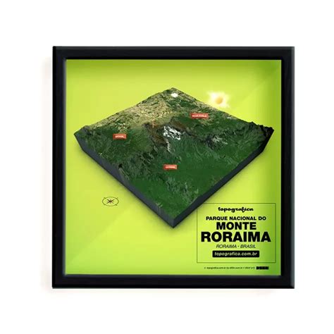 Monte Roraima Rr Mapa 3d Infográfico 1 Quadroposição Topografica