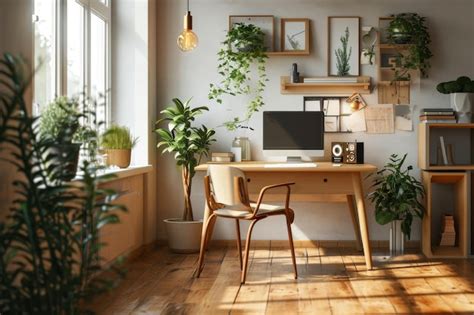 Premium Photo 3d Computer Workstation With Desk In Room Interior Design Modern Workstation