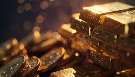 Gold Bullion On A Dark Background Stock Image Image Of Bullion