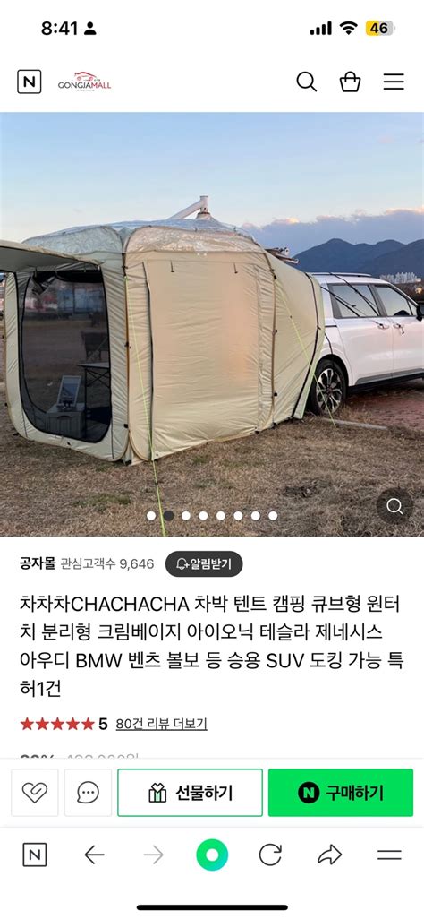 차차차chachacha 차박 텐 당근 중고거래