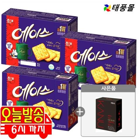 [태풍몰]해태제과 에이스364gx3개 카누미니다크10t [에이스 해태 비스켓 크라운 스낵 과자 간식 선물세트 티몬