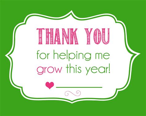 Thank You For Helping Me Grow Printable Coloring Pages