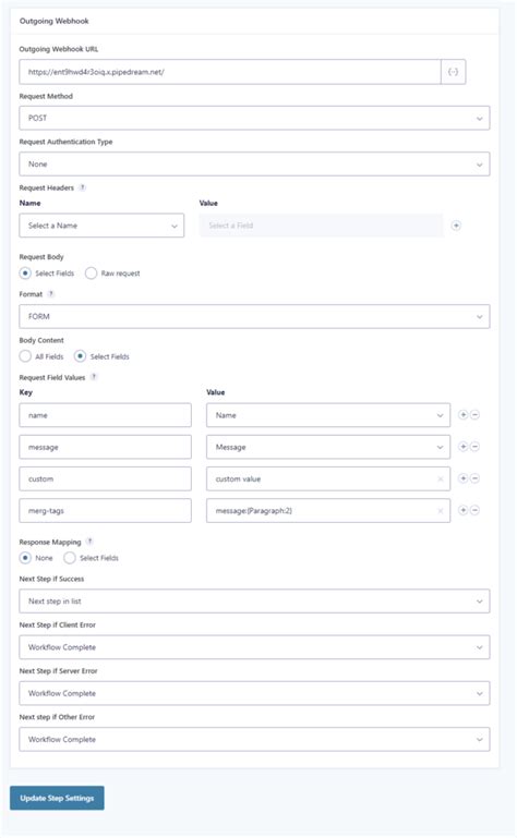 The Outgoing Webhook Step Gravity Flow Documentation