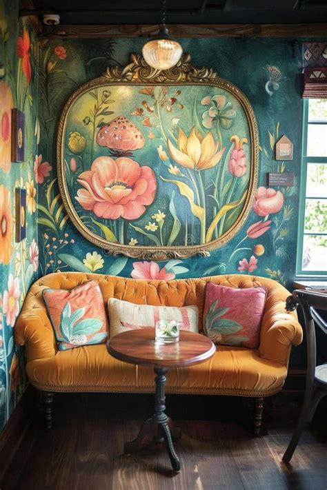 Intimate Bar With Vintage Styles Showcasing Ornate Mirrors Plush