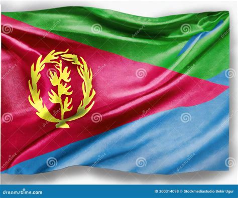 Waving National Flag Of Eritrea Stock Illustration Illustration Of